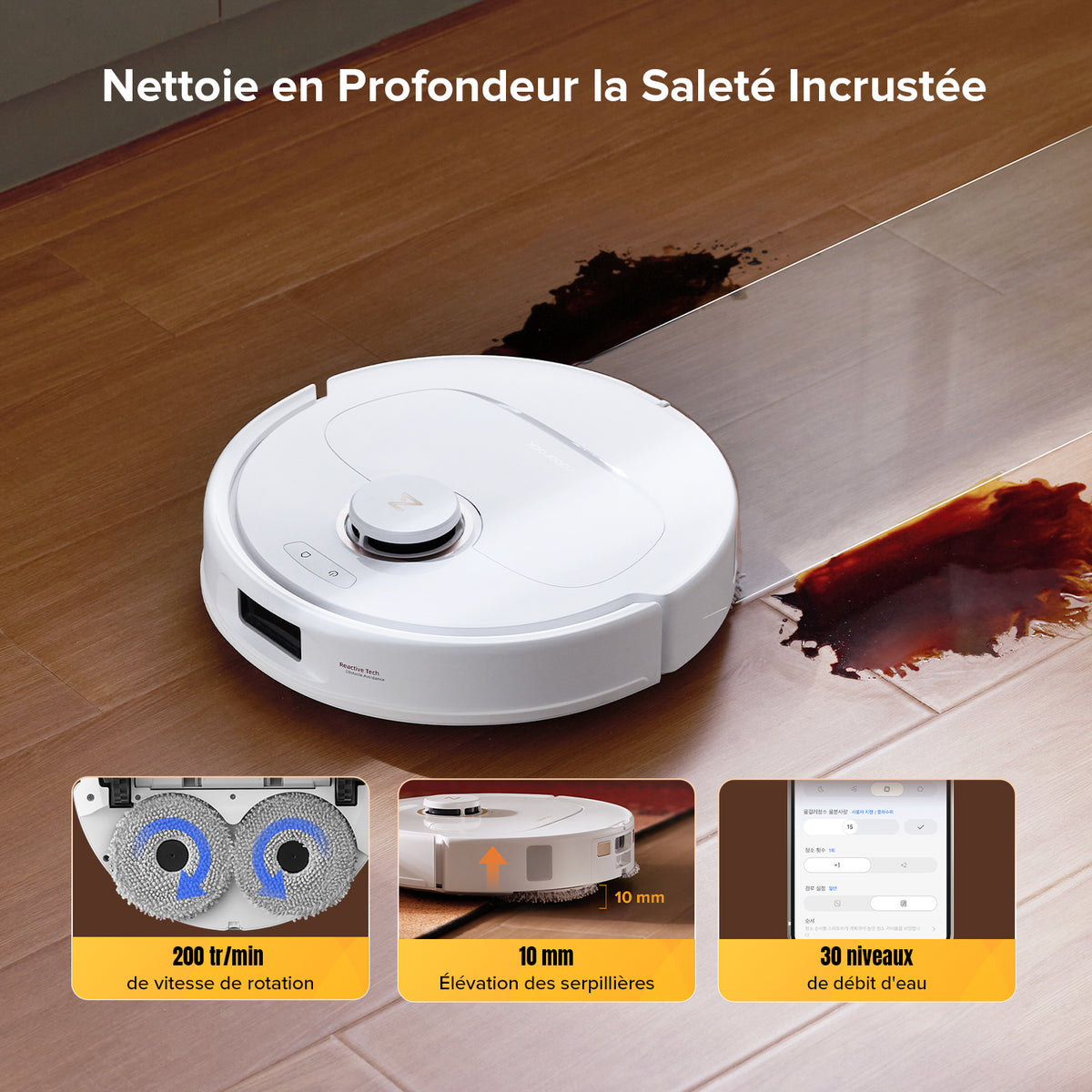 Roborock Qrevo S5V ( Qrevo Pro amélioré ) robot aspirateur laveur avec ...