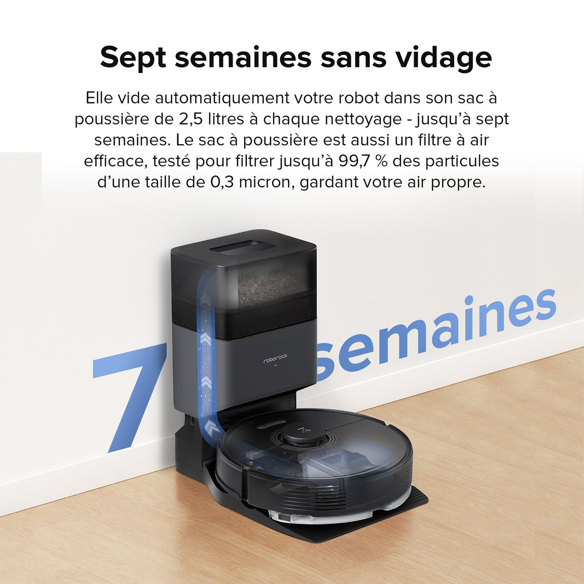Aspirateur-laveur robot Roborock Q7 Max+ avec station de vidage automatique | Roborock France ...